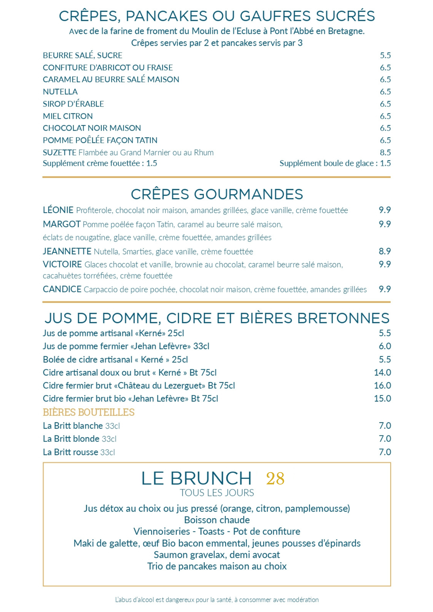 La carte – cafe jules paris